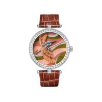 China 3D Dial Leather Strap Wrist Watch 5ATM OEM Diamond Quartz Movement for sale