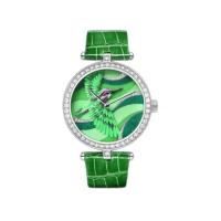China 3D Dial Leather Strap Wrist Watch 5ATM OEM Diamond Quartz Movement for sale