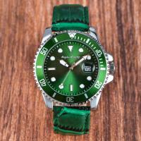 China 1.6 Inch Water Resistant Green Leather Watch 3ATM for sale