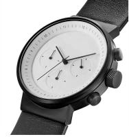 China ODM Leather Strap Wrist Watch 24cm Chronograph Black Leather Strap Watch for sale