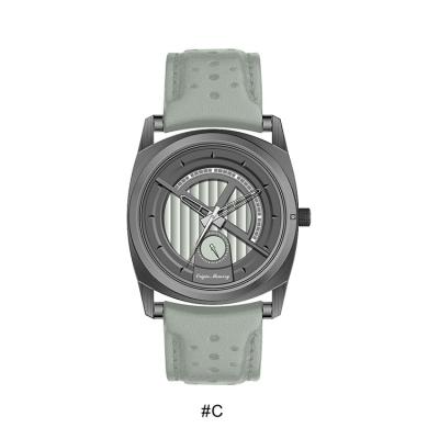 China Japan Miyota 6P28 Leather Strap Watches Mens 3 ATM Watch Stainless Steel Case for sale