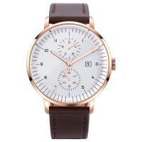 China 3BAR Leather Strap Chronograph Wrist Watches Waterproof 20mm for sale