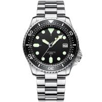 China Luminous 21mm Mens Rubber Strap Watches 3BAR Silicone Stainless Steel Back for sale