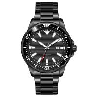China OEM Mens Stainless Steel Quartz Watch Gold Rotate Bezel Business for sale