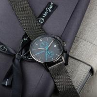 China Business 3ATM Black Analogue Watch OEM 20mm Luxury Quartz Watch for sale