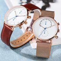 China Analog Quartz Couple Watches 3ATM Mesh Strap Leather Couple Watches for sale