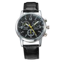 China 9mm Leather Strap Wrist Watch 3 Bar Water Resistant Chronograph for sale