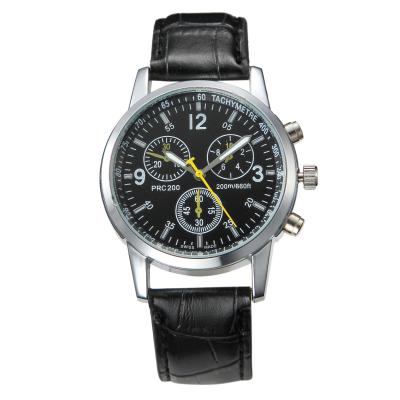 China 9mm Leather Strap Wrist Watch 3 Bar Water Resistant Chronograph for sale