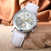 China 9mm Leather Strap Wrist Watch 3 Bar Water Resistant Chronograph for sale