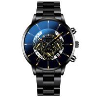 China 43mm Quartz Stainless Steel Watch 3ATM Two Tone Quartz Watch Multi Functional for sale