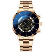 China 43mm Quartz Stainless Steel Watch 3ATM Two Tone Quartz Watch Multi Functional for sale