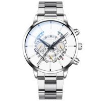 China 43mm Quartz Stainless Steel Watch 3ATM Two Tone Quartz Watch Multi Functional for sale
