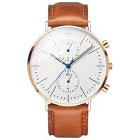 China Multi Functional 42mm Leather Strap Wrist Watch 3BAR Water Proof Watch OEM for sale