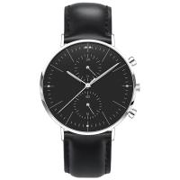 China Multi Functional 42mm Leather Strap Wrist Watch 3BAR Water Proof Watch OEM for sale