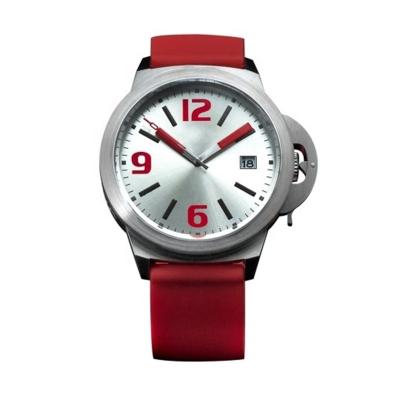 China Date Function 5ATM Silicone Quartz Watch 45mm 5 Bar Water Resistant Quartz for sale