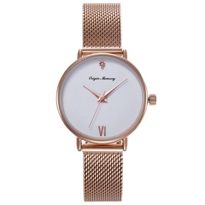 China OEM 1.25 Inch Rosegold Women Watches Fashion Luxury Alloy Quartz for sale
