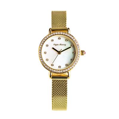 China Round Japan Movt Gold Watch 32mm Mesh Belt Waterproof Quartz for sale