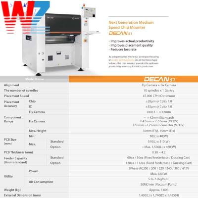 China Hanwha Samsung SMT Chip Mounter DECAN S2 Pick And Place Machine for sale