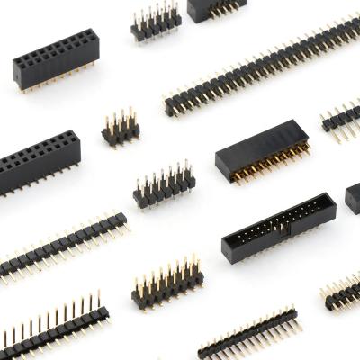 China Single Double Row Male Header Connector 1.27mm Vertical Male Right Angle for sale