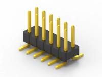 China SMT Male Pin Header Connector Right Angle Gold Flash Dual Row Good  Insulation for sale