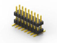 China 2.54 Mm Male Smd Pin Header , Brass Contact Material Connector Pin Header for sale