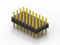China Three Rows 5U PCB Header Connector DIP Type Gold Flash  Black Insulation for sale