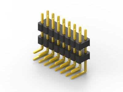 China 2.00mm pin header dual row R/A  PA6T plastic applied in instrument for sale