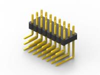 China DIP Type Right Angle Pin Header , Three Rows Male Pin Header Connector for sale