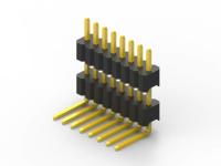 China 1.27 Mm Pitch PCB Header Connector Concave Bending Single Row Double Plastic for sale