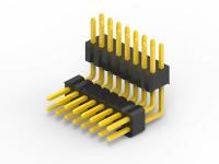 China Gold Flash 3U '' Circuit Board Pin Connectors , Double Plastic Right Angle Pcb Connector for sale