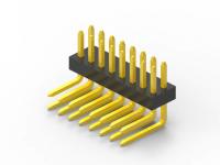 China Male Pin PCB Header Connector 1.0mm Pitch PA6T Black Plastic Right Angle for sale