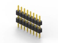China Single Row Male Pin Header Connector 2.0 Mm PitchBlack PA6T Insulation Double Plastic for sale