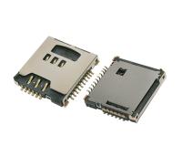 China Metal Flip Micro Sim Card Connector , MS / Memory Card Socket Rated Current 0.5 A for sale