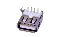 China Female DIP Type 2.0 Micro USB Connector Right Angle White LCP Material - Resin for sale