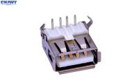 China Female DIP Type 2.0 Micro USB Connector Right Angle White LCP Material - Resin for sale