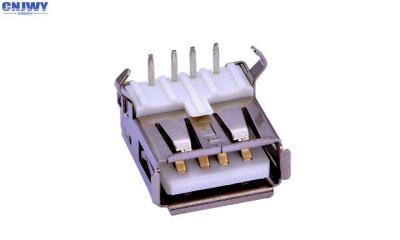 China Female DIP Type 2.0 Micro USB Connector Right Angle White LCP Material - Resin for sale