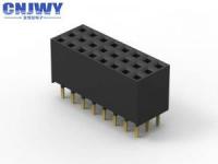 China Three Row 6 Pins Female Header Connector Board To Board Current Rating 2.0A for sale