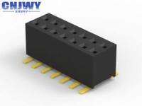China 1.27mm Dual Row Female Header Connector Y Type For PCB Stacking for sale