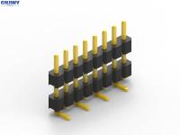 China Dual Row 2.54mm Pitch Male Pin Header Connector Brass Contact for sale