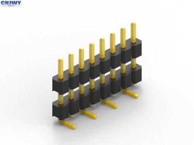 China Dual Row 2.54mm Pitch Male Pin Header Connector Brass Contact for sale