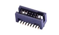 China 1.27 Mm PCB  14 Pin Box Header Connector Surface Mount Nylon 6T Black for sale