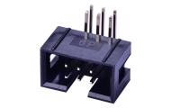 China Right Angle 2 * 3 Box Header Connector 2.54 Mm Through Hole Withstand Voltage 500V for sale