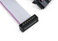 China 2 * 07 Ways IDC / DIP Flat Ribbon Cable Assembly With Butterfly Hook for sale
