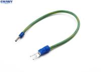 China Copper Connector Custom Wiring Harness Green / Yellow Color With Spade Terminal for sale