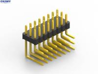 China DIP Type Right Angle Pin Header , Three Rows Male Pin Header Connector for sale