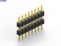 China Single Row Male Pin Header Connector 2.0 Mm PitchBlack PA6T Insulation Double Plastic for sale