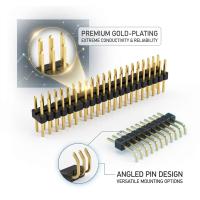 China Fine Pitch 1.27mm Dual Row SMT Male Pin Header Connector Compact PCB Surface Mount Design for sale