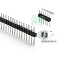 China Fine Pitch 1.27mm Dual Row SMT Male Pin Header Connector Compact PCB Surface Mount Design for sale