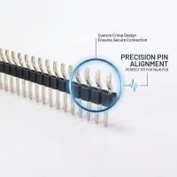China Right Angle Single Row Male Pin Header Connector 2.54mm Pitch 90 Degree PCB Through-Hole for sale