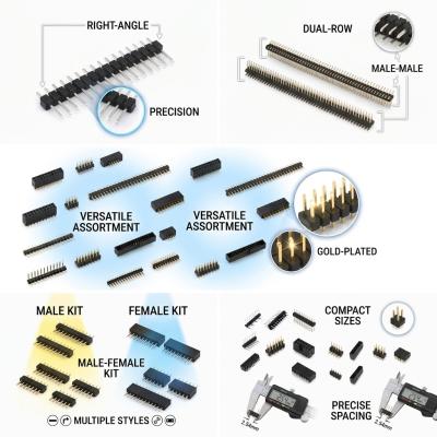 China Dual Row Straight Male Pin Header Connector 2.54mm Pitch PCB Through-Hole 80-Pin Configuration for sale